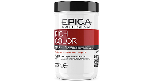Epica Professional Rich Color - Маска для окрашенных волос с маслами ...